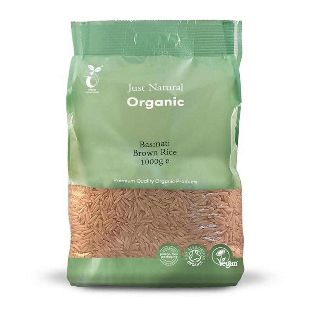 Just Natural Organic Basmati Brown Rice 1 kg - Garage Whole Foods